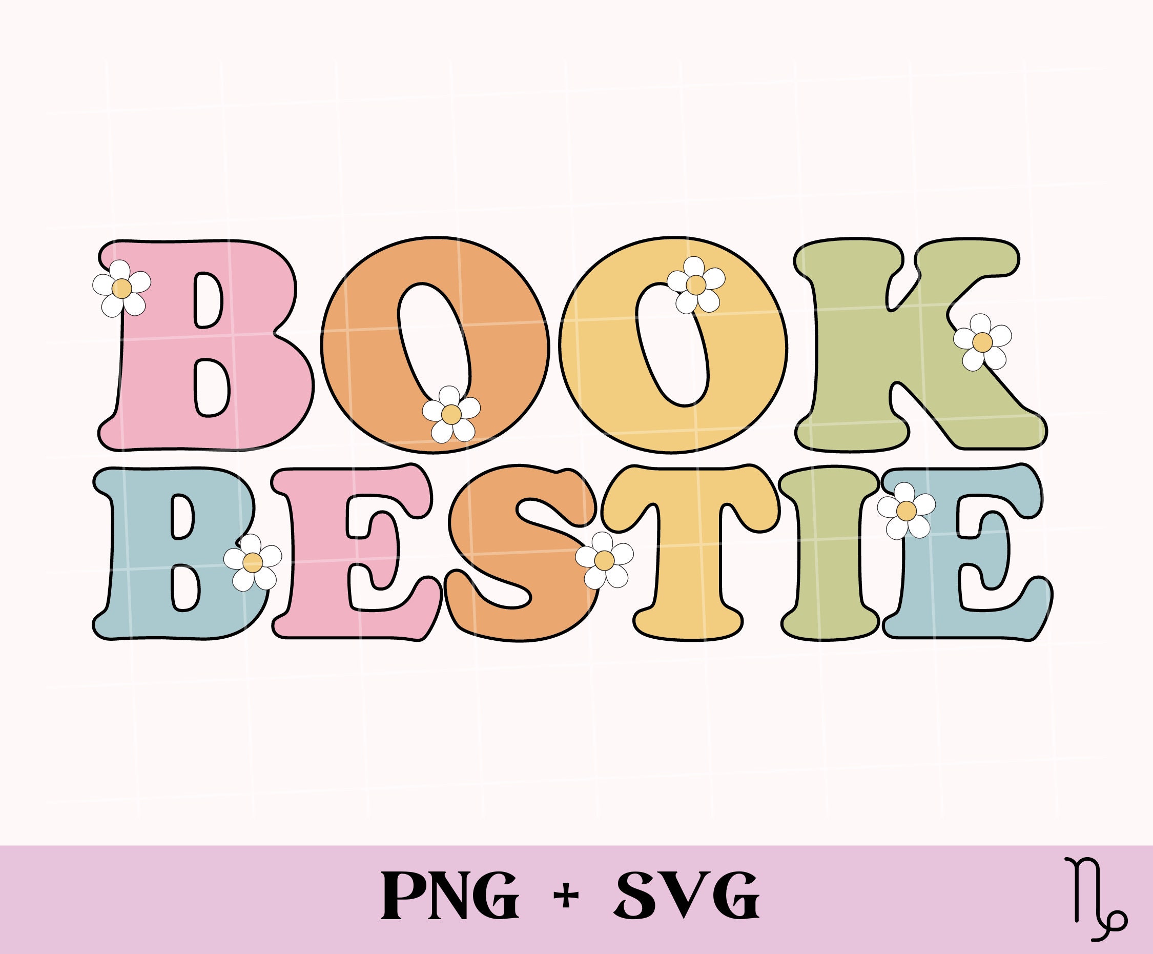 Book Bestie SVG and PNG Bookish Svg Bookish Png Book Lover - Etsy
