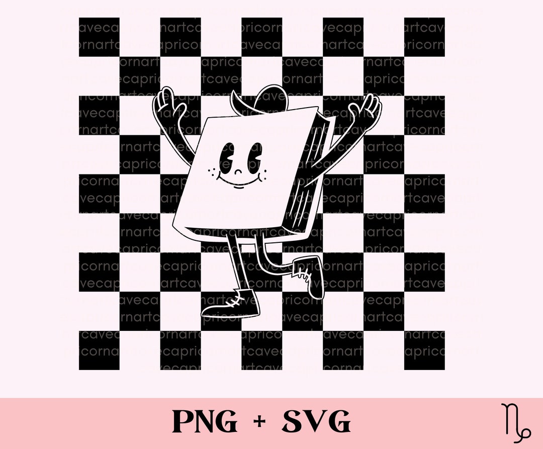 Checkered Cartoon Book Pattern SVG and PNG | Bookish Png, Book Addict ...
