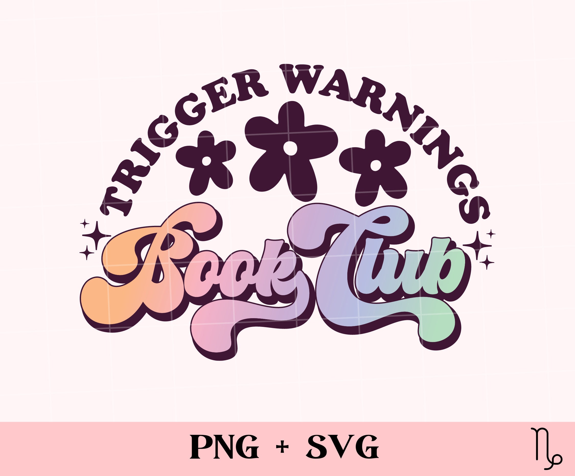 Trigger Warnings Book Club SVG and PNG Morally Grey Bookish - Etsy