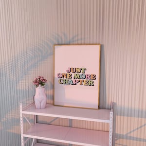 One More Chapter Art Print | Retro Wall Art Reader Quote Book Lover ...