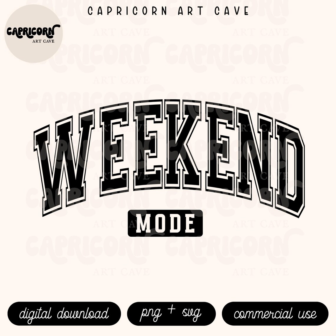 Weekend Mode SVG + PNG | Trendy Varsity Font Svg, Day off Svg, Weekend ...