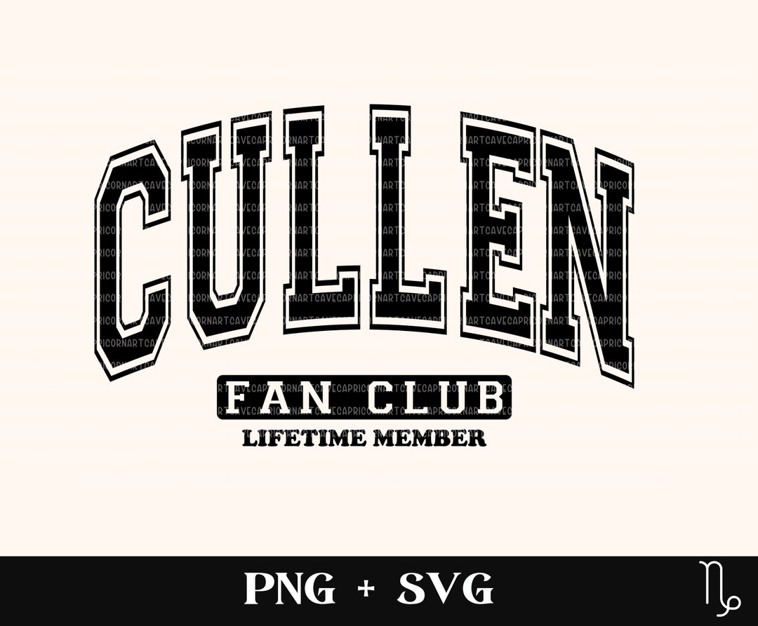 Cullen Fan Club SVG and PNG | Bookish Svg, Twilight Svg, Book Lover Svg ...