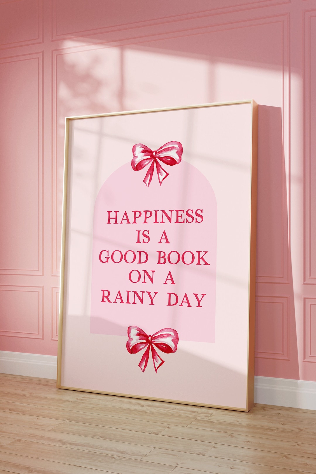 Happiness is A Good Book Art Print | Preppy Coquette Wall Decor Bookish ...