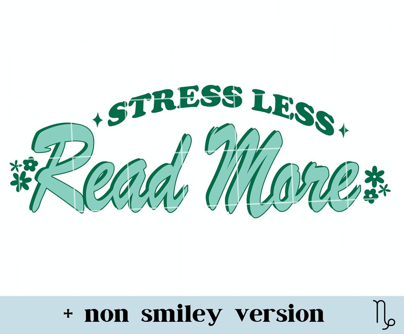 Stress Less Read More SVG and PNG Retro Bookish Png Book - Etsy