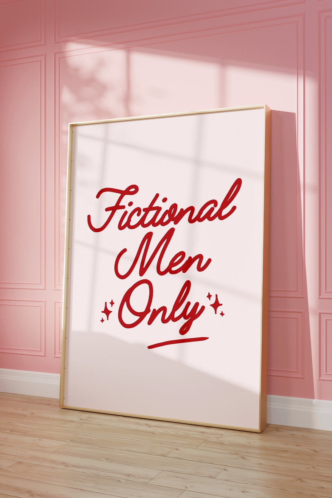 Fictional Men Bookish Art Print | Preppy Wall Decor | Trendy Pink and ...