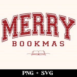 Merry Bookmas SVG and PNG | Christmas Bookish Svg, Holly Jolly Reader ...