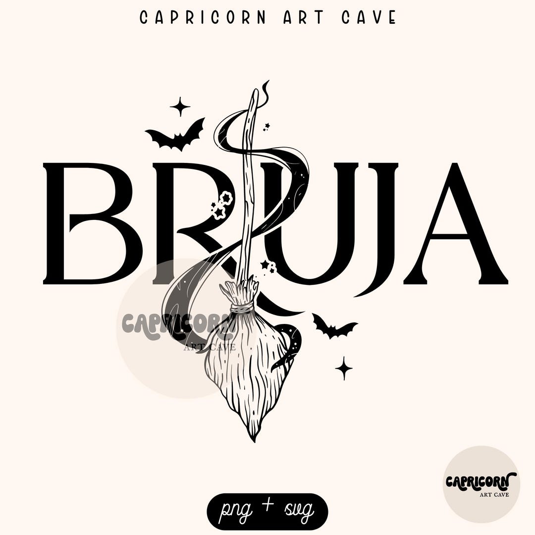 Bruja SVG and PNG | Witchy Broomstick Minimalist Halloween Svg Cut File ...
