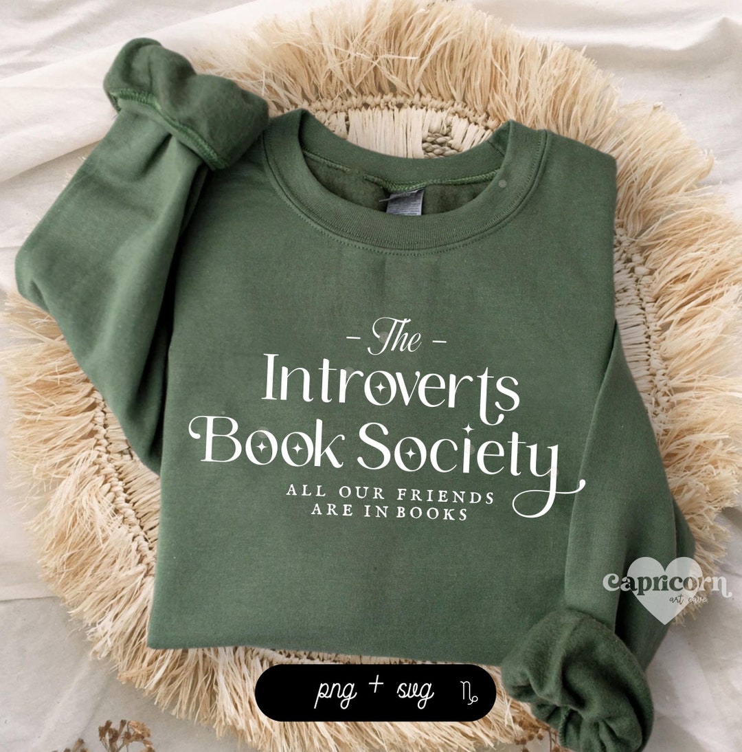 Introverts Book Society SVG + PNG | Bookish Svg, Book Club Svg ...