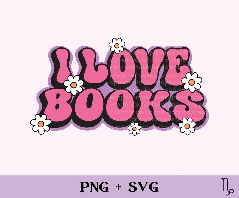 I Love Books SVG and PNG Bookish Png Romance Reader Svg - Etsy