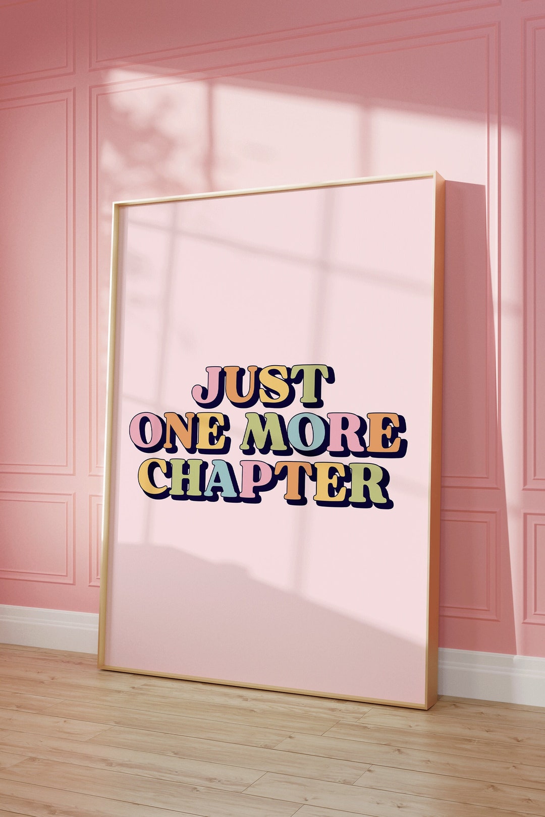 One More Chapter Art Print | Retro Wall Art Reader Quote Book Lover ...