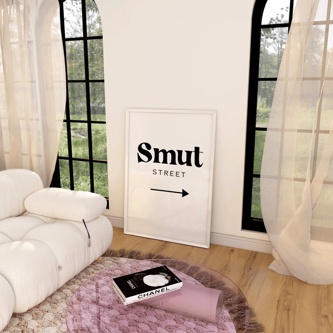 Smut Street- Funny Bookish Art Print | Reader Wall Art | Neutral Spicy Book Lover Art | Reader ...