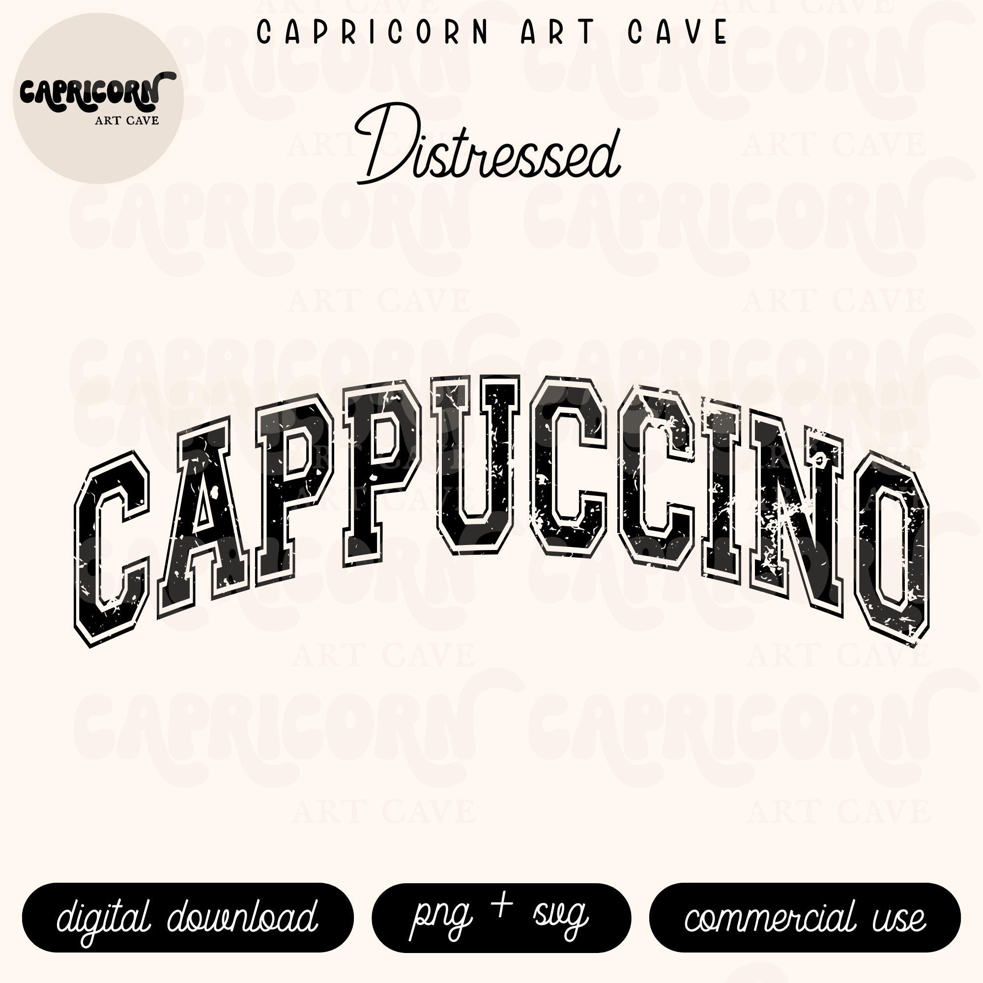Cappuccino SVG + PNG | Varsity Svg, College Font, Coffee Lover Svg ...