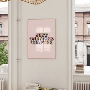 One More Chapter Art Print | Retro Wall Art Reader Quote Book Lover ...