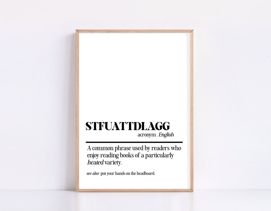 STFUATTDLAGG Bookish Art Print | Funny Definition Printable Wall Decor ...