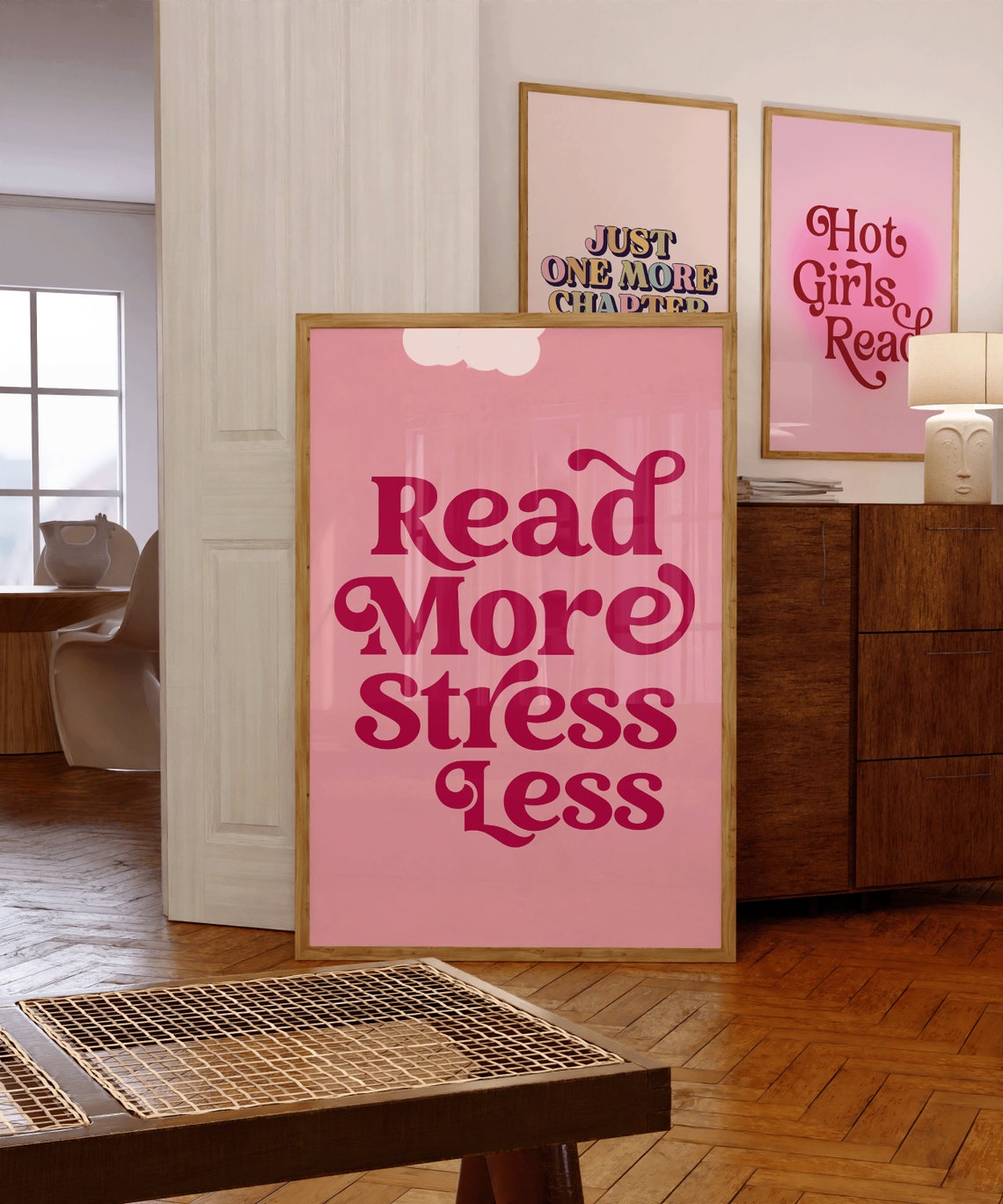 Read More Stress Less Book Art Print | Preppy Coquette Wall Decor ...