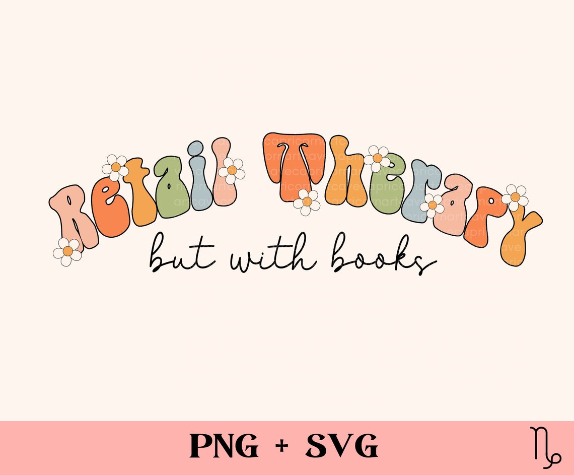 Retail Therapy but With Books SVG and PNG Bookish Png - Etsy