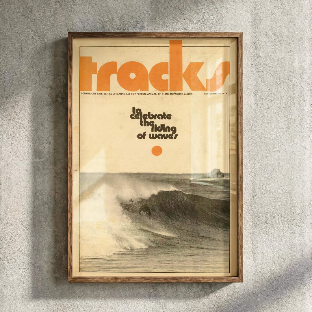 Classic TRACKS Surf Magazine Printable Poster, Coastal Wall Art - Etsy