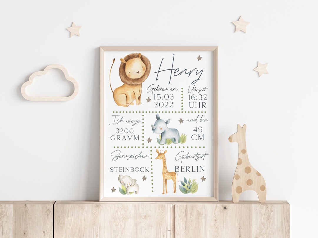 Newborn Baby Posterbirth Dates Poster for Newbornsbaby Room ...