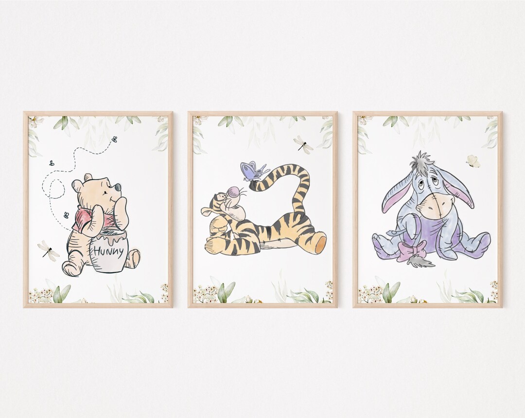 Winnie the Pooh Nursery|digital Winnie the Pooh Poster|animal Themes ...