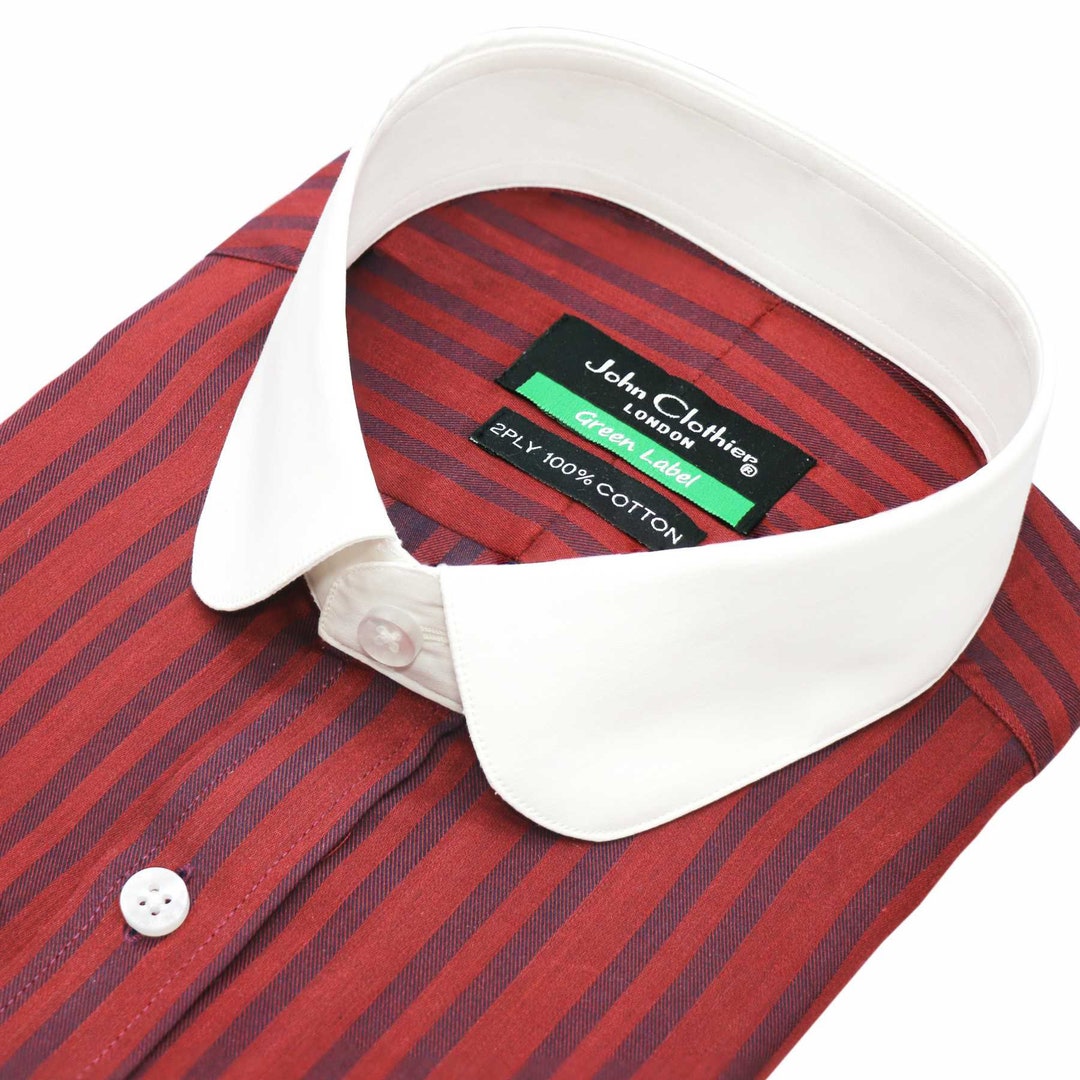 Men's Retro Vintage 1930s Style Red Shirt With Blue Lines Penny White ...