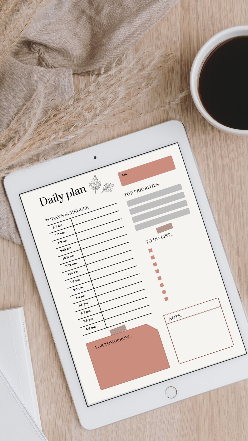 Daily Planner, Fall Planner, Instant Download, Minimalistic Planner ...