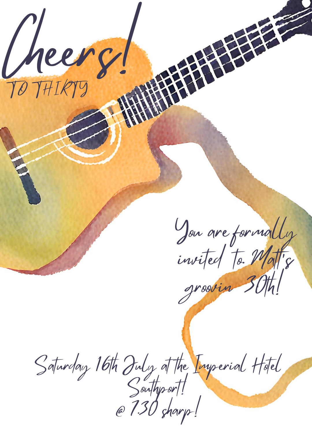 Guitar / Music Party Invitation - Etsy