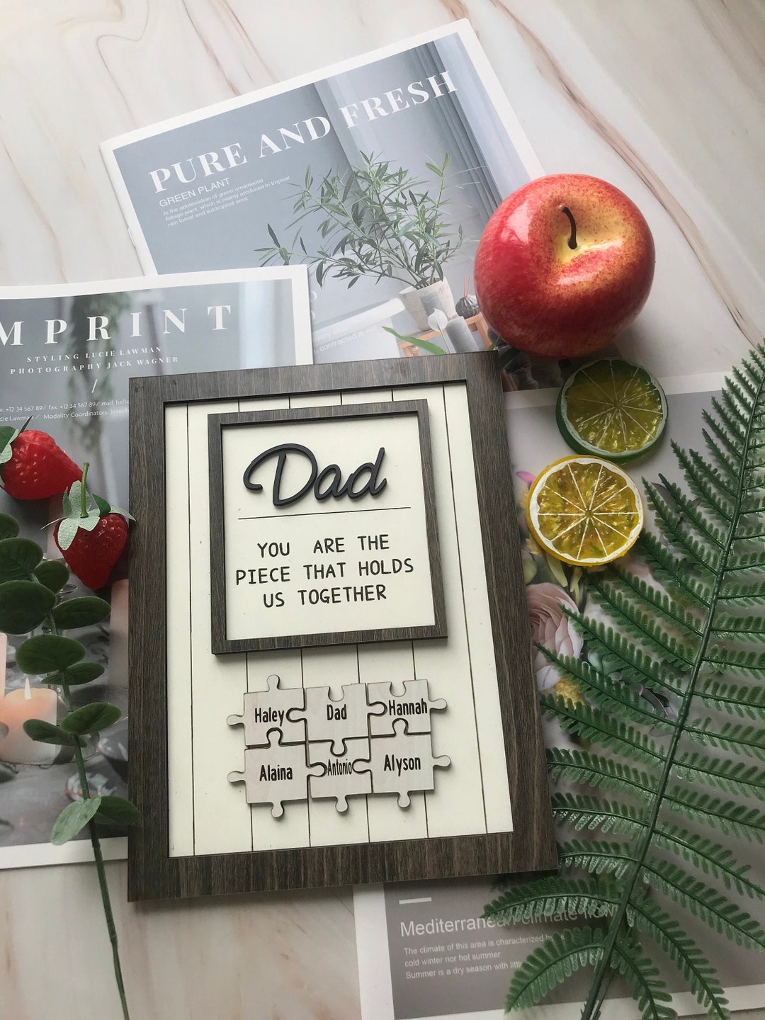 Custom Dad Sign Puzzle Piece Wooden Decoration Custom - Etsy