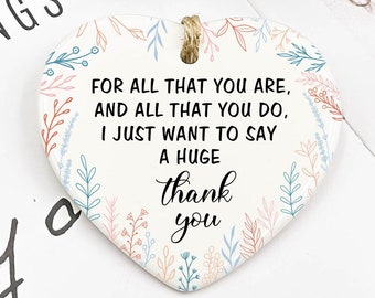 Thank You Wooden Heart Gift, Sentimental Keepsake, Gifts for Her ...