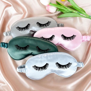 Eyelashes Sleep Mask for Women, Bridesmaid Gift, Bridal Party Gift Set ...