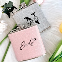 Personalised Hip Flask/custom Hip Flask With Birth Flower/personalised ...