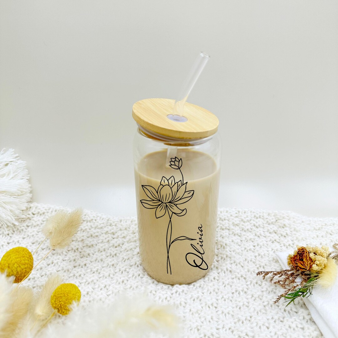 Personalized Birth Flower Coffee Cup With Name, Personalized Birth ...