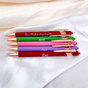 Personalized Luxurious Soft Touch Rose Gold Pen, Rubberized Soft Touch Ballpoint Pen, Fancy ...