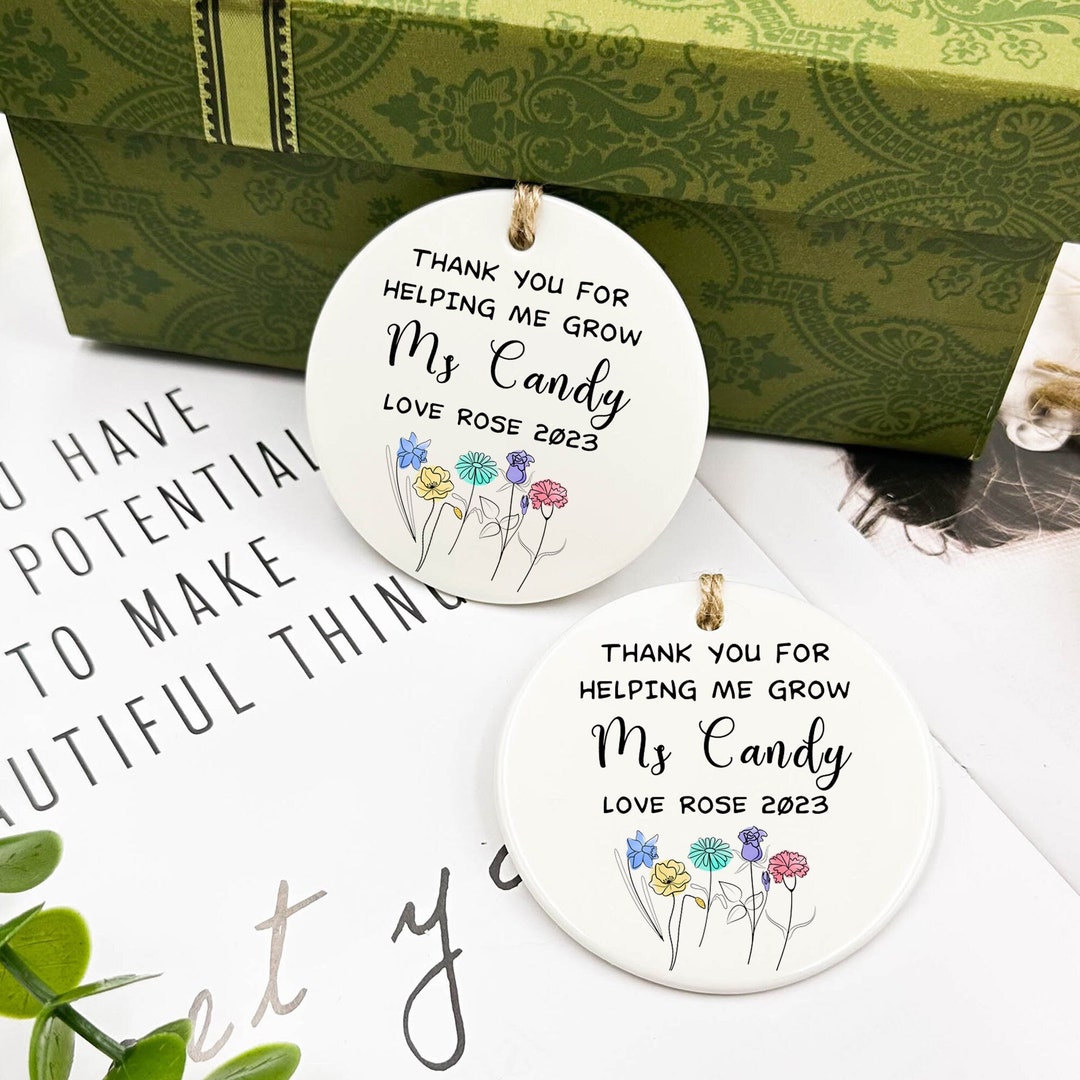 Thank You for Helping Me Grow, Personalized Teacher Gift, Teacher ...