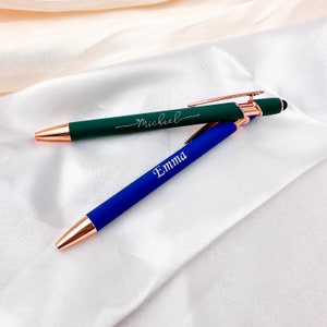 Personalized Luxurious Soft Touch Rose Gold Pen, Rubberized Soft Touch Ballpoint Pen, Fancy ...