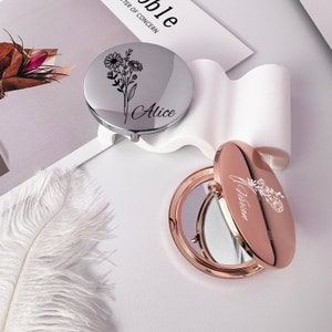 Personalized Fancy Compact Mirror Gift for Wedding, Luxurious Pocket ...