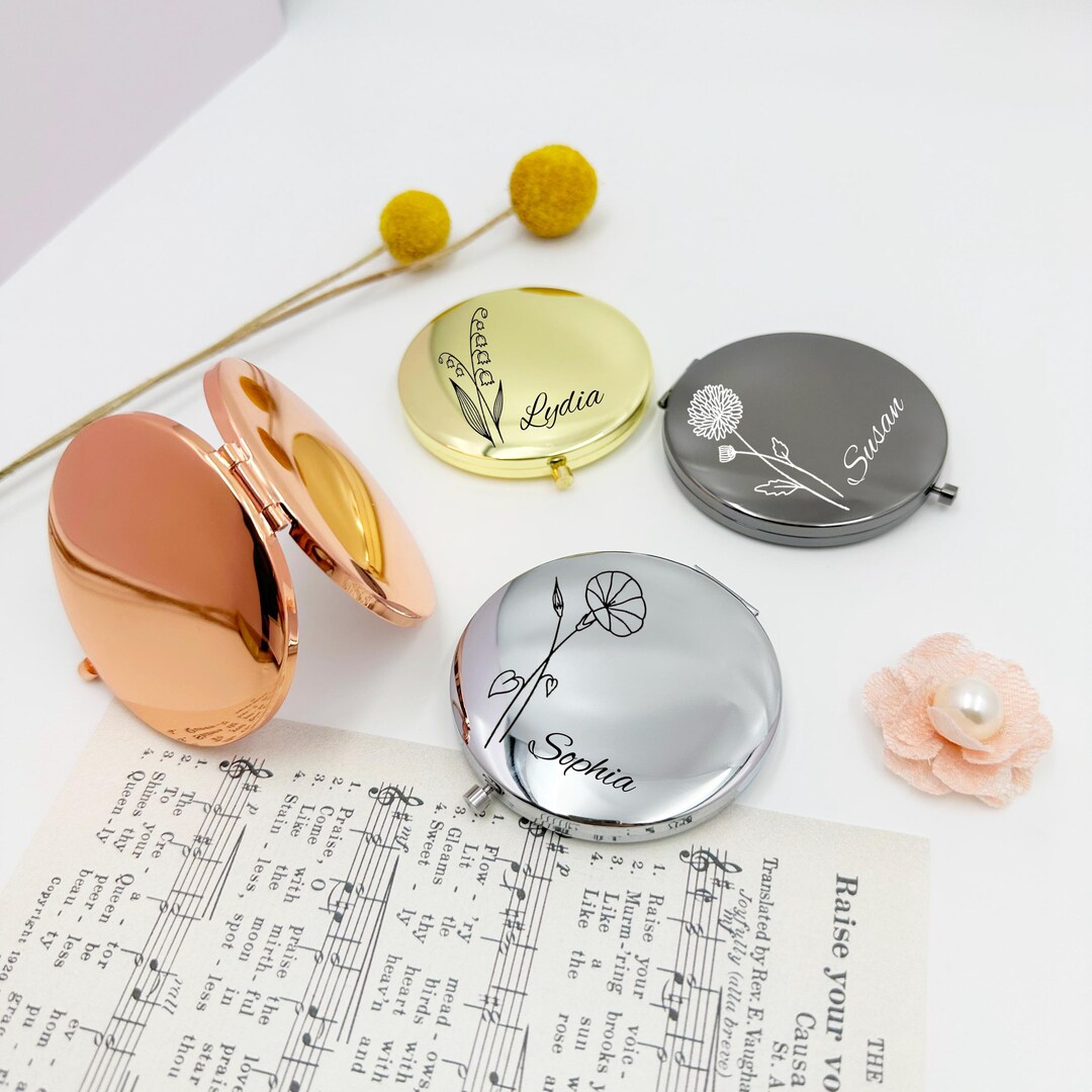 Personalized Fancy Compact Mirror, Luxurious Pocket Mirror for ...