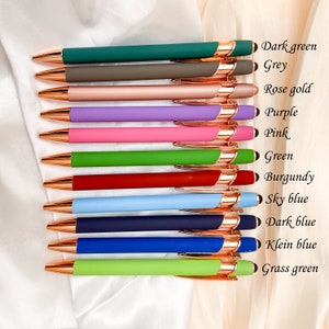 Personalized Luxurious Soft Touch Rose Gold Pen, Rubberized Soft Touch Ballpoint Pen, Fancy ...