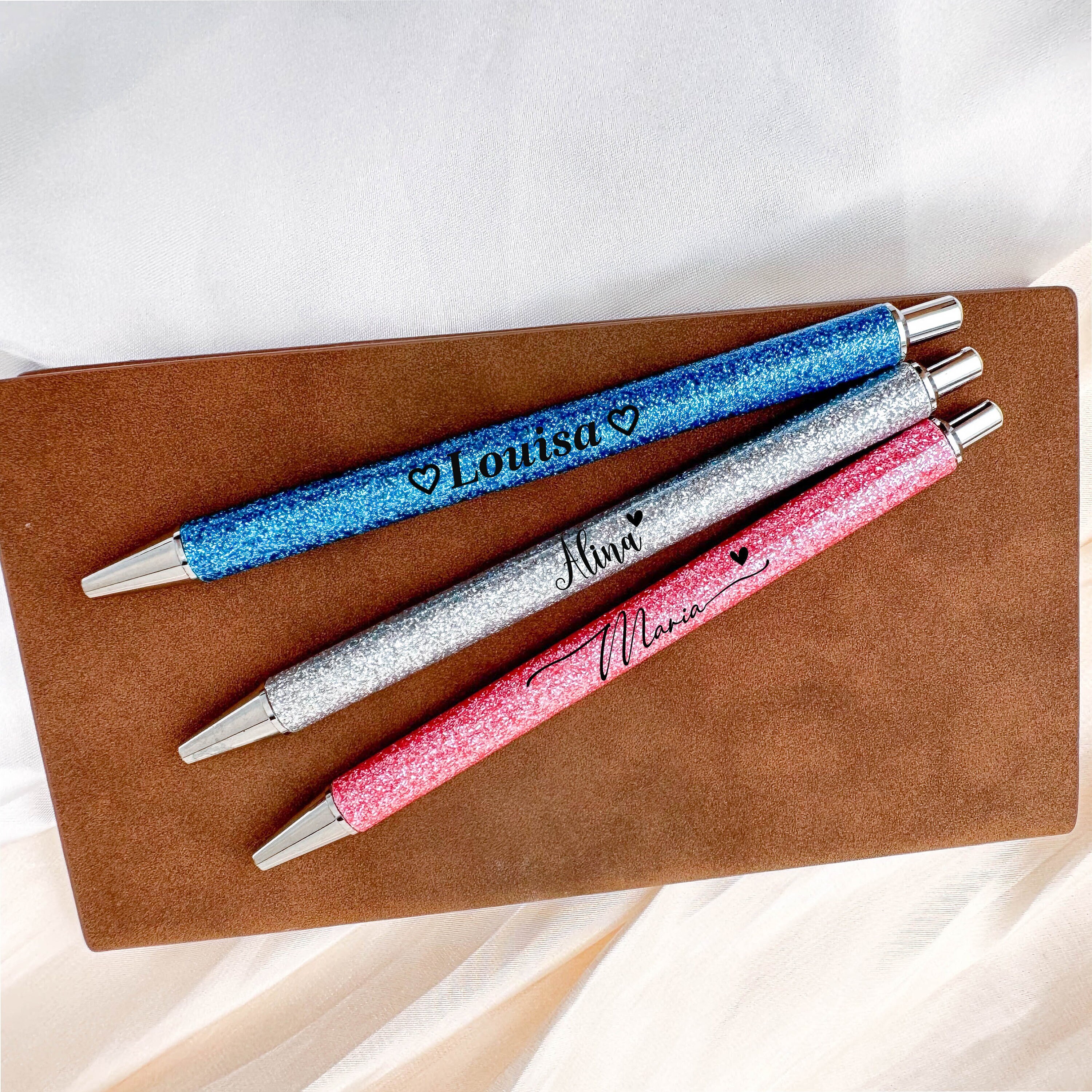 Personalized Glitter Pens, Custom Decal Name Pens, Sparkle Pens, Office ...