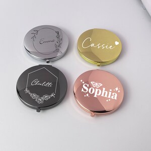 Personalized Fancy Compact Mirror Gift for Wedding, Luxurious Pocket ...