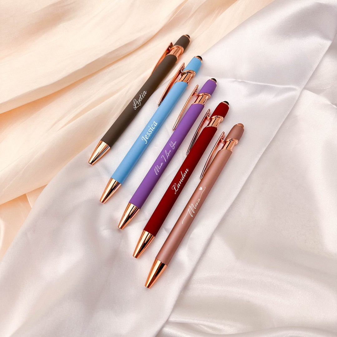 Personalized Business Pens Custom Text, Custom Rose Gold Ballpoint Pen ...