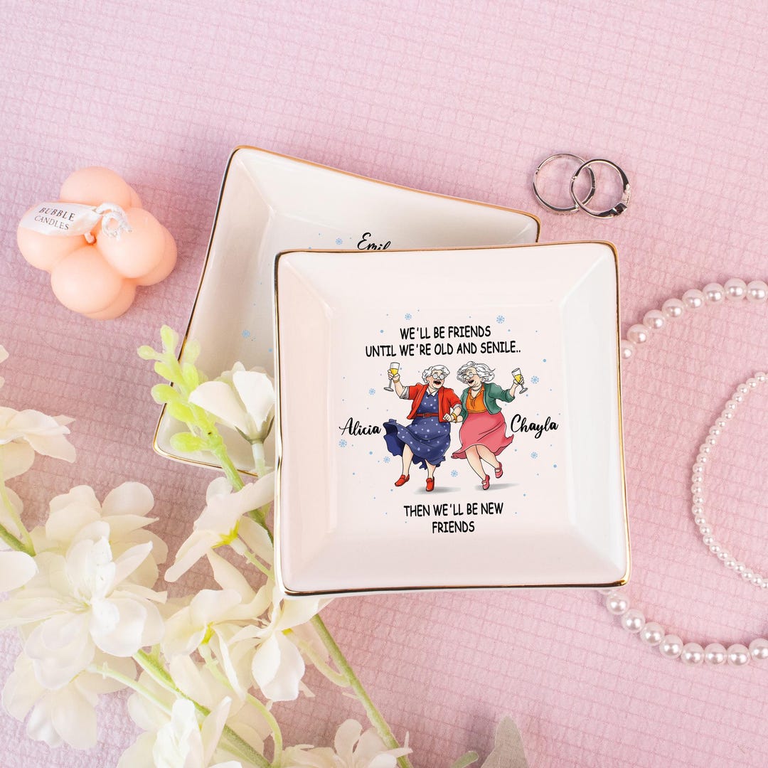 Personalized Bestie Gift, Custom Besties Ring Dish, Jewelry Dish ...