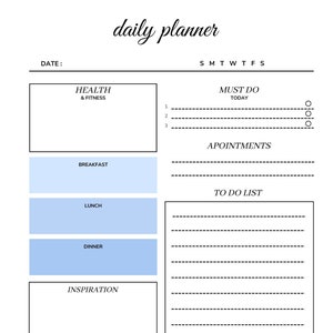 Daily Planner | Chic Planner | Instant Download | Modern Planner ...