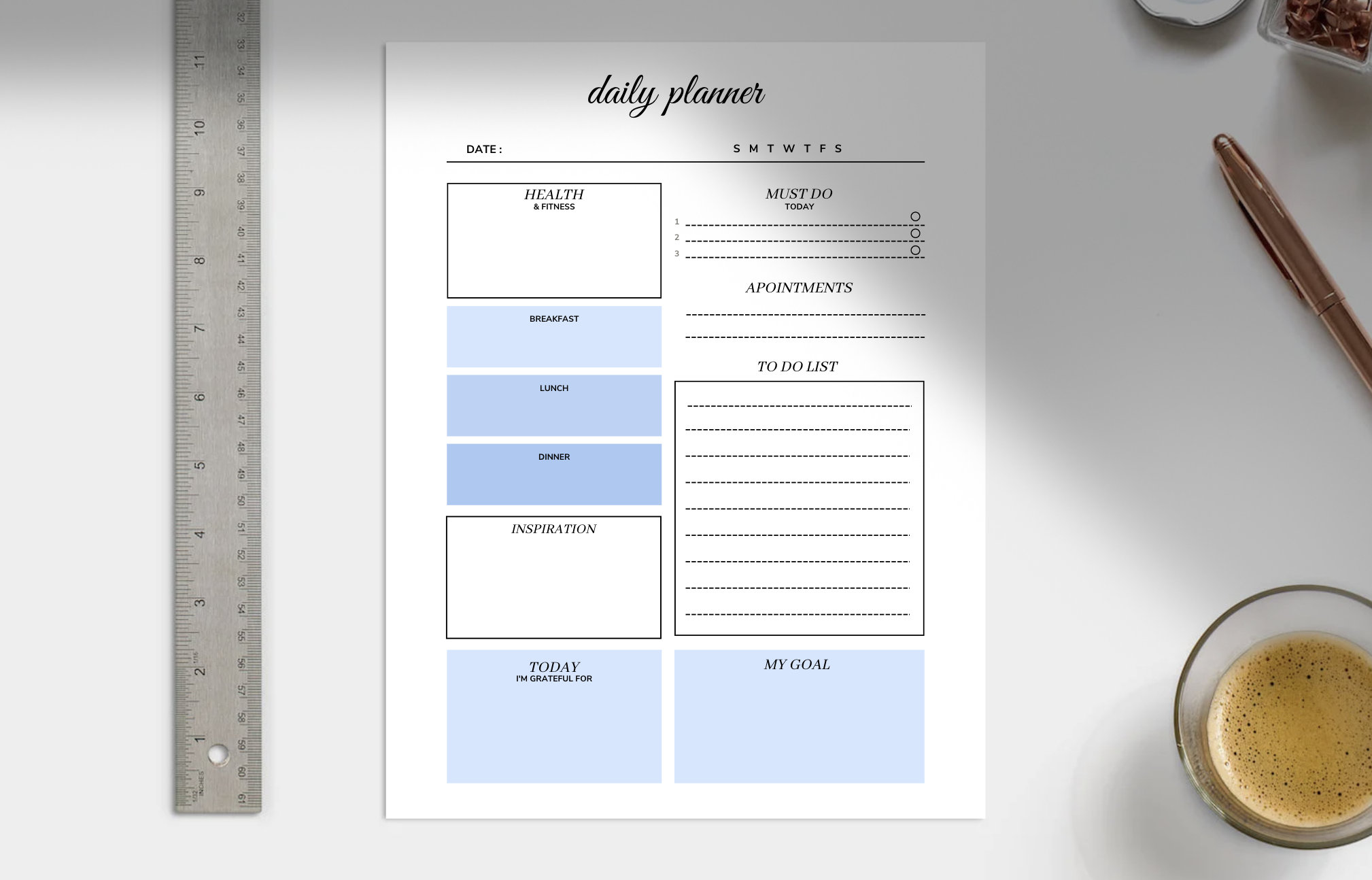 Daily Planner | Chic Planner | Instant Download | Modern Planner ...