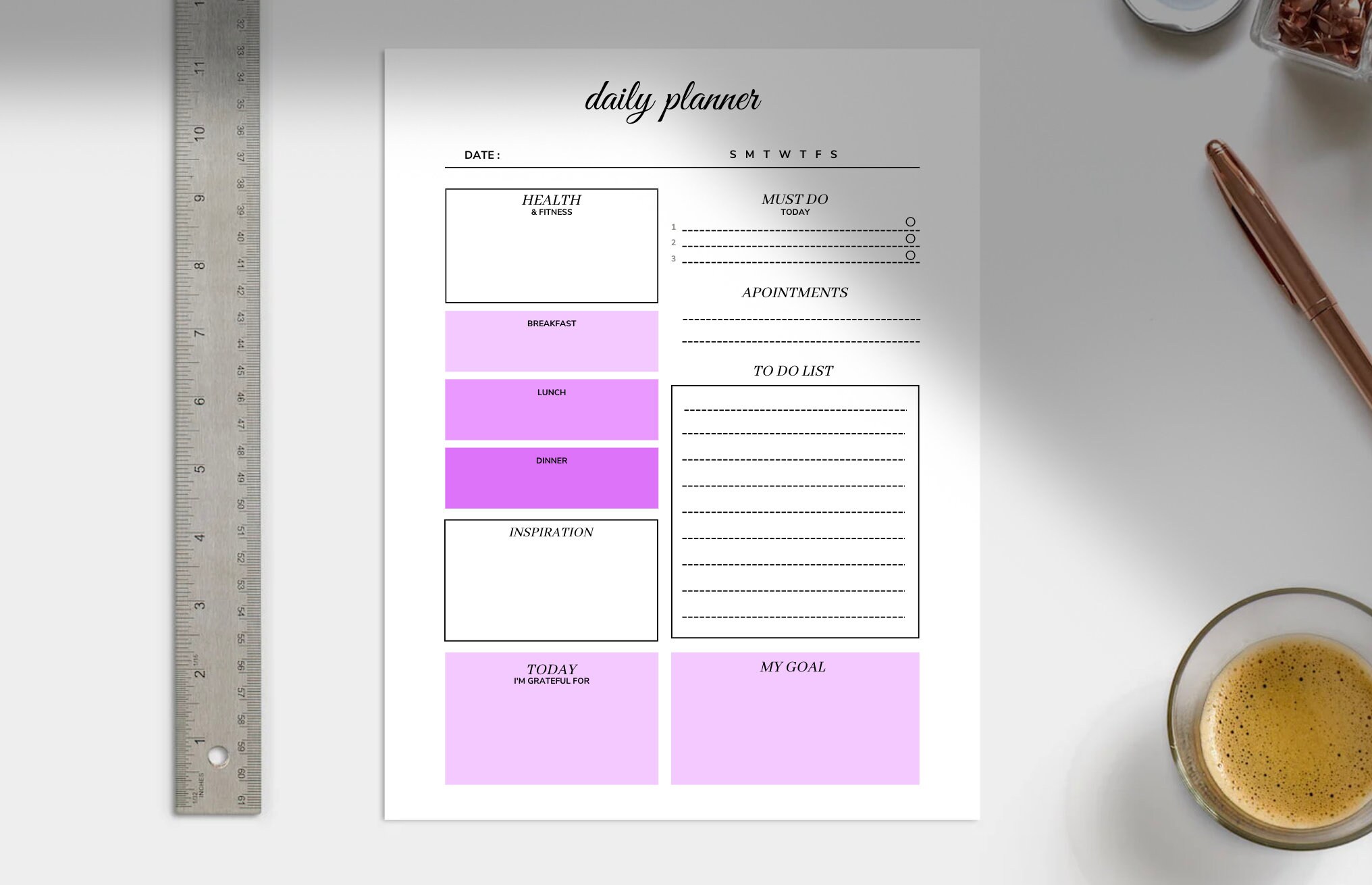 Daily Planner | Chic Planner | Instant Download | Modern Planner ...