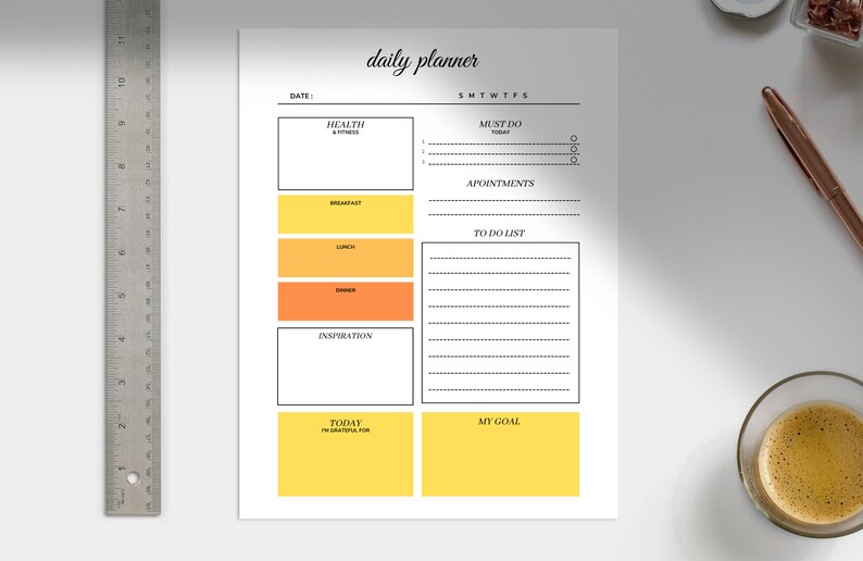 Daily Planner | Chic Planner | Instant Download | Modern Planner ...