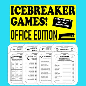 Office Icebreaker Games Bundle Party Starters Fun Icebreakers Printable ...