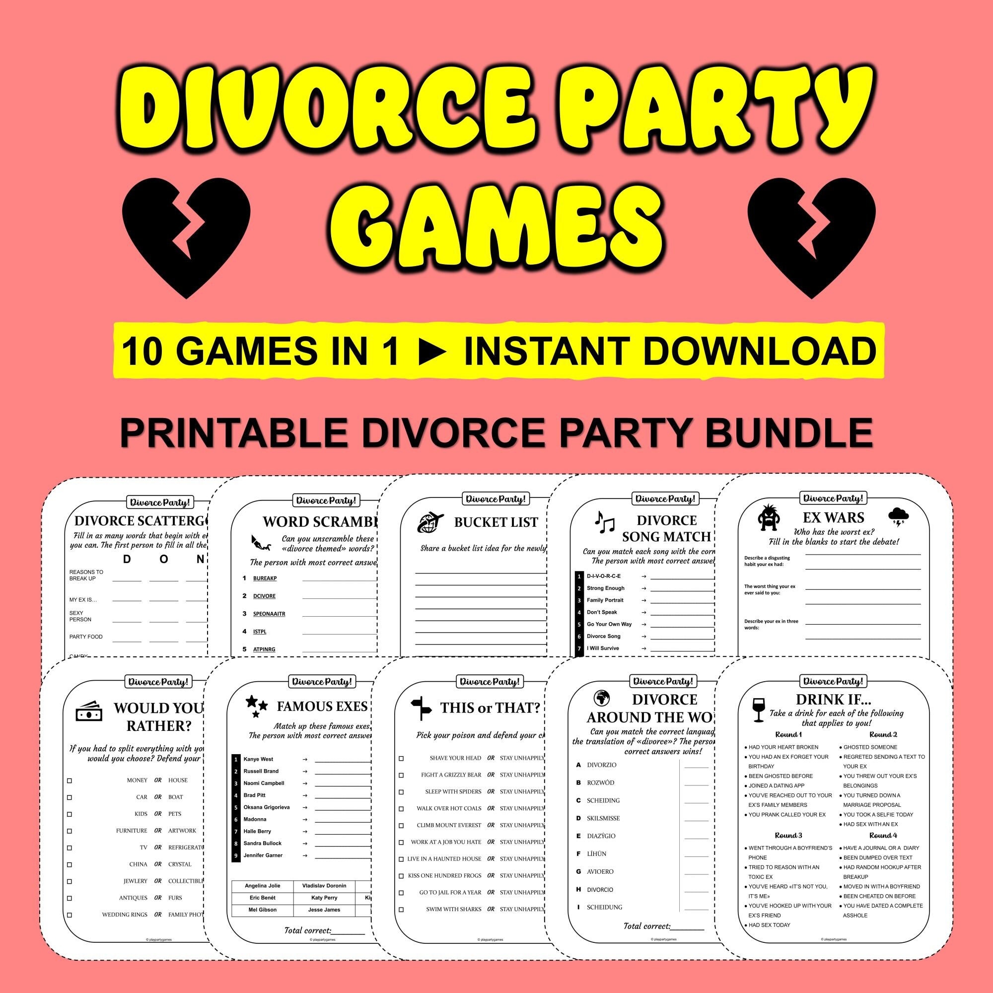 Divorce Party Games