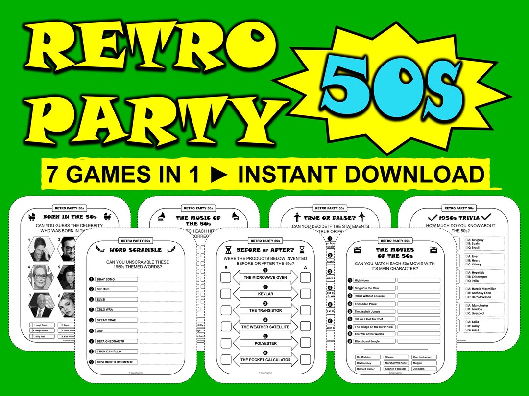 Retro Party Games 50s Party Games Bundle Printable Games 50s Etsy retro-party-games-50s-party-games-bundle-printable-games-50s-etsy