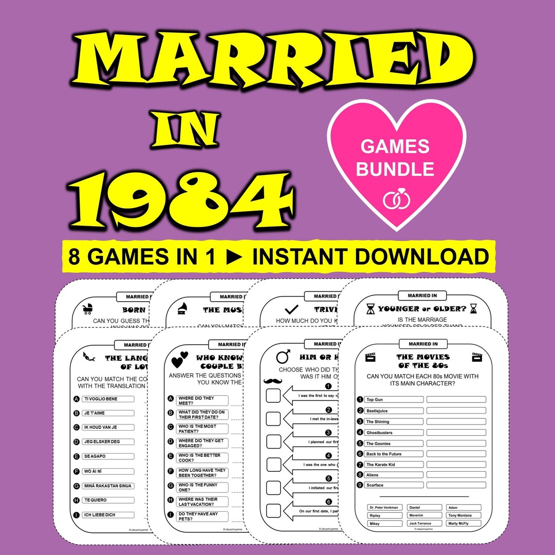 40th Wedding Anniversary Games Ruby Wedding Games Married in 1984 Game ...