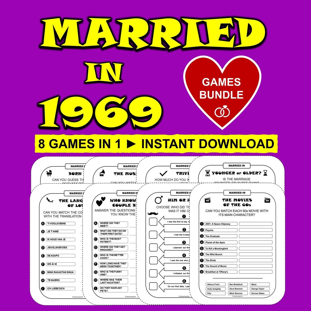 55th Wedding Anniversary Games Emerald Wedding Games Married in 1969 ...